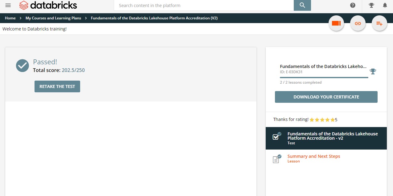 Academy Accreditation - Databricks Lakehouse Fundamentals • Patricio ...