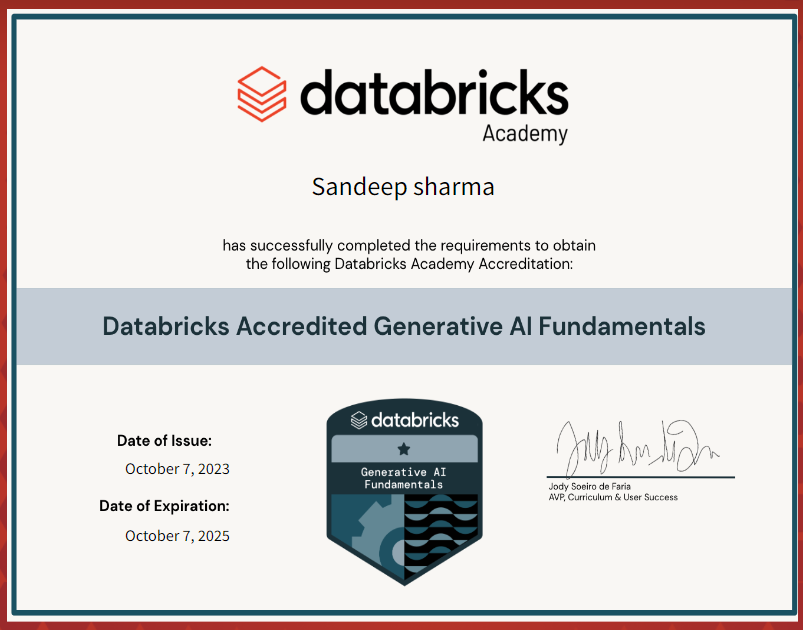 Academy Accreditation - Generative AI Fundamentals • Sandeep sharma ...