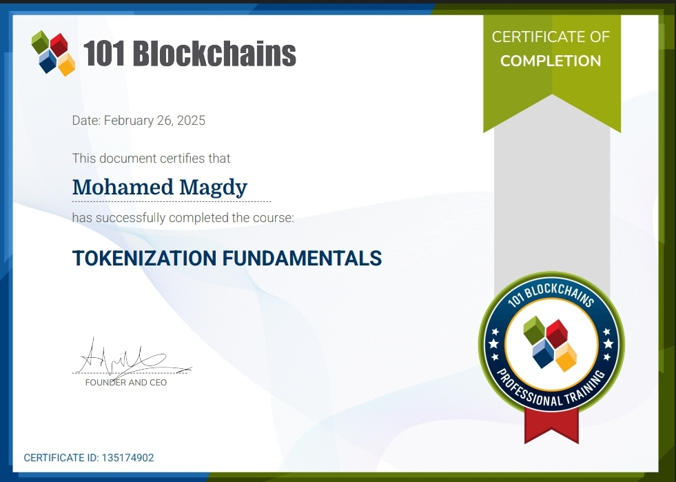 Tokenization Fundamentals • Mohamed Magdy • 101 Blockchains
