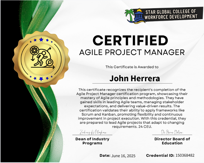 The Agile Project Manager • John Herrera • Star Global College of ...