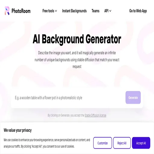 AI Background Generator by PhotoRoom | tools | AI-Powered