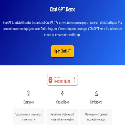 Chat GPT Demo | tools | AI-Powered