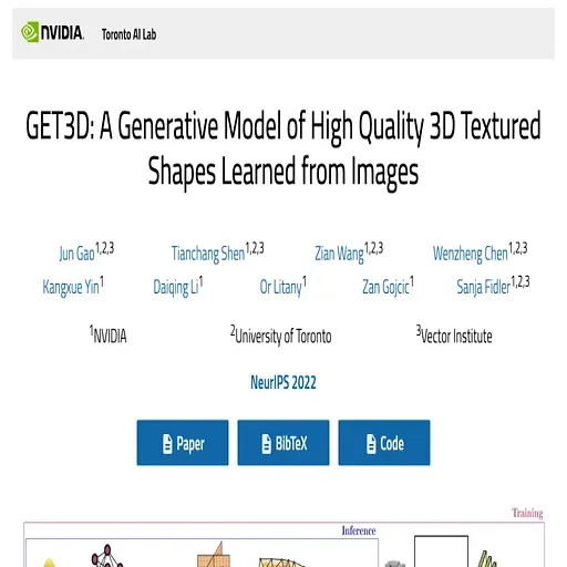 GET3D (Nvidia) | tools | AI-Powered