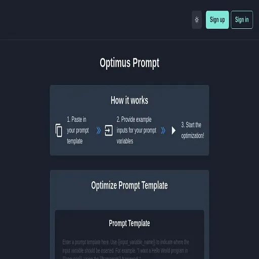 Optimus Prompt | tools | AI-Powered