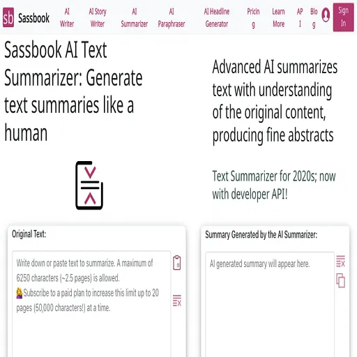 Sassbook AI Summarizer | tools | AI-Powered