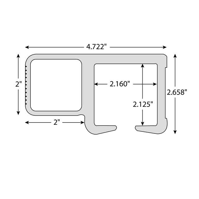 Aluminum top track for hanging / top cantilever gate system