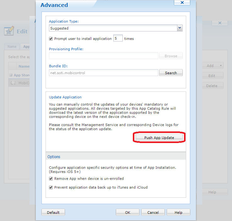 What is the procedure to update a regular or VPP App Store application ...