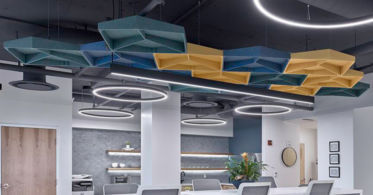 3D Hex Clouds | Acoustic Ceiling Cloud | Kirei