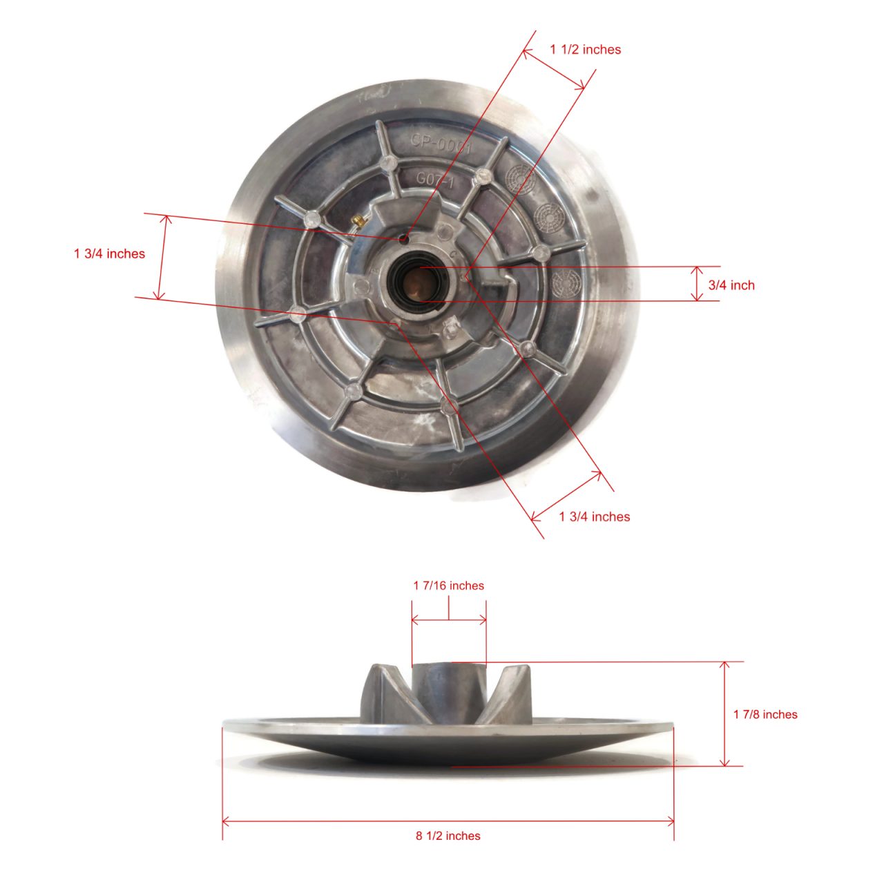 The ROP Shop replacement Secondary Driven Clutch Sheave, Primary Fixed ...