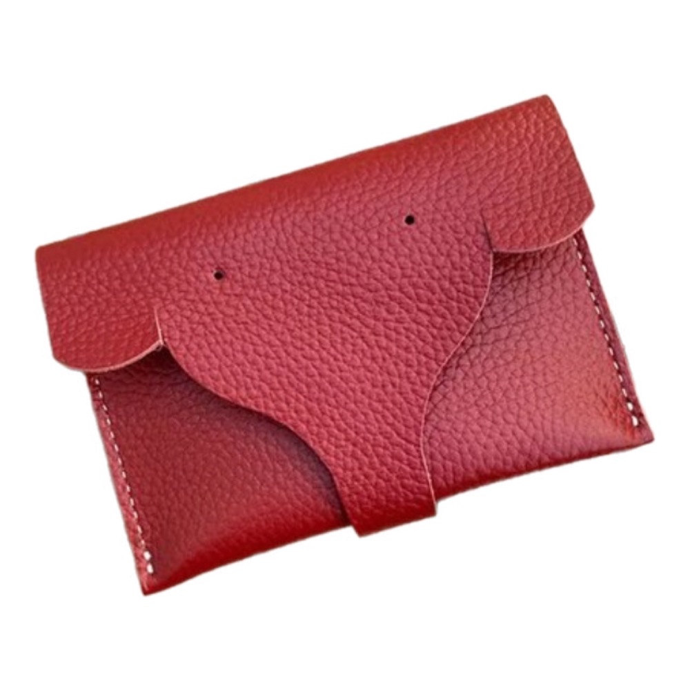 Monedero Elefante Rojo - A Mano Cuero