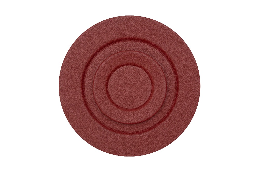 Juego de Platos Base - Pan Rojo Obscuro - A Mano Cuero