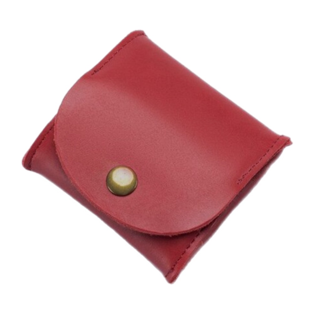 Monedero Cuadrado Rojo - A Mano Cuero