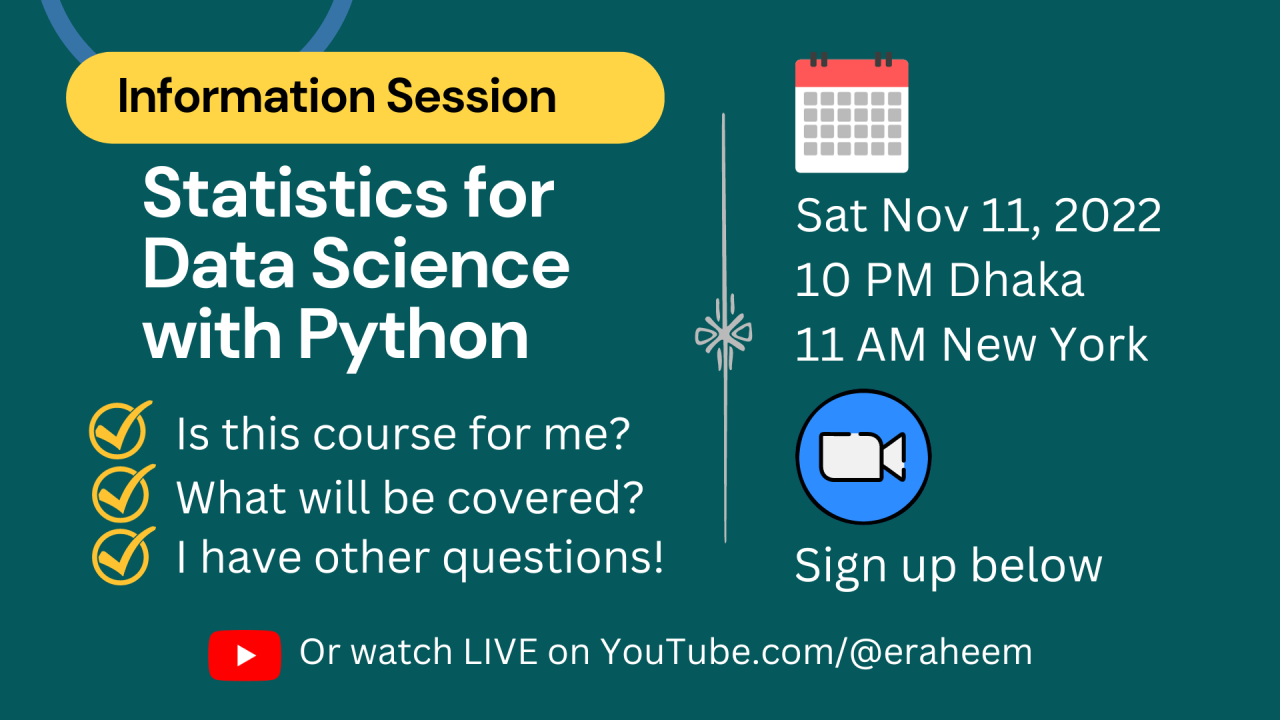 Info Session: Statistics for Data Science with Python