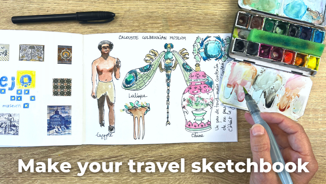 Make your travel sketchbook course