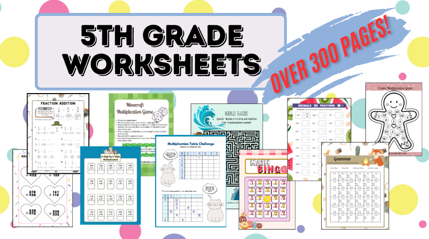 Fifth Grade Workbook Mega Bundle: Over 300 Pages!