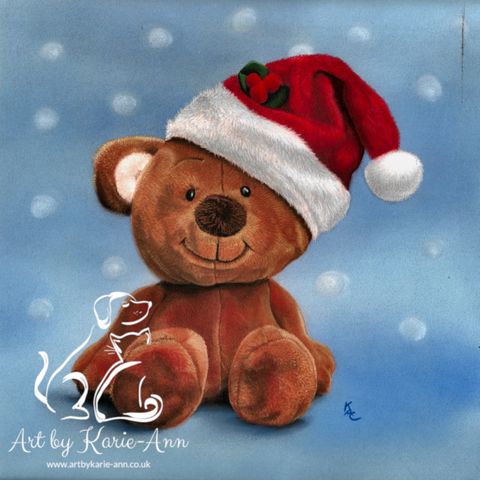 Christmas Teddy Bear Pastel Drawing Video Art Tutorial