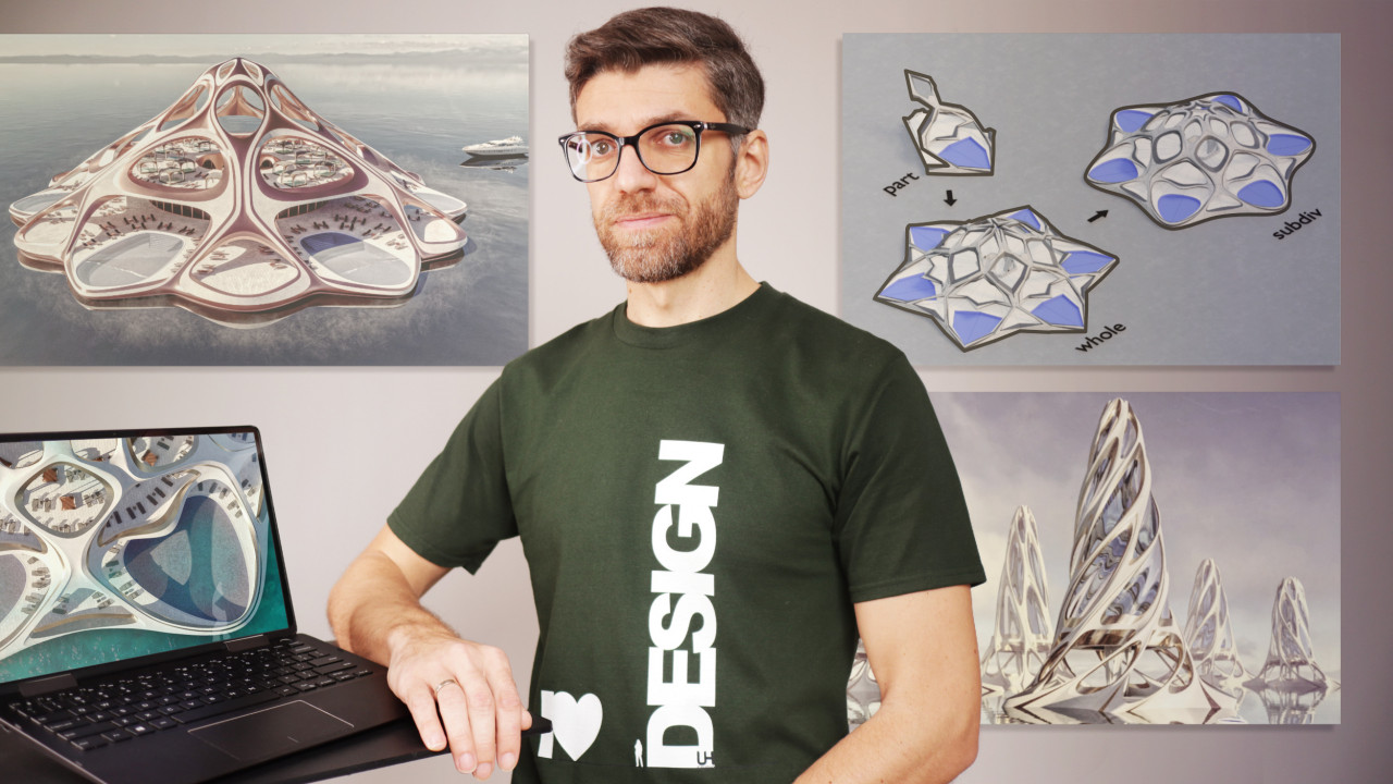 Fluid organic parametric pavilion course with Blender - UH Studio Design Academy