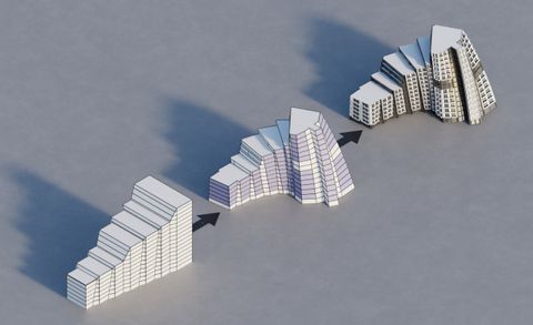 Architectural design with Blender: Generate complex staggered building ...