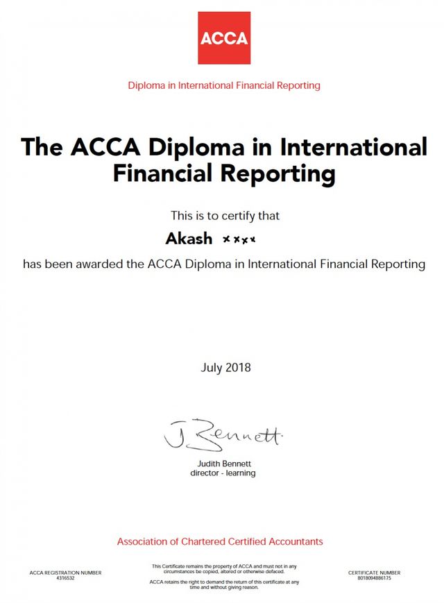 ACCA DipIFR - Diploma in International Financial Reporting