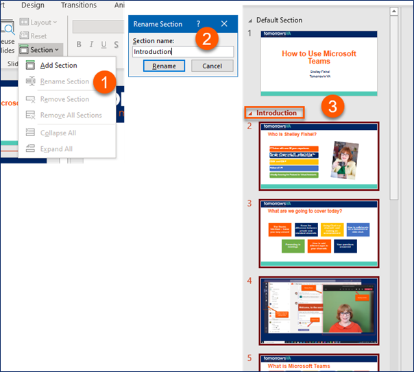 PowerPoint - Grouping Slides into Sections