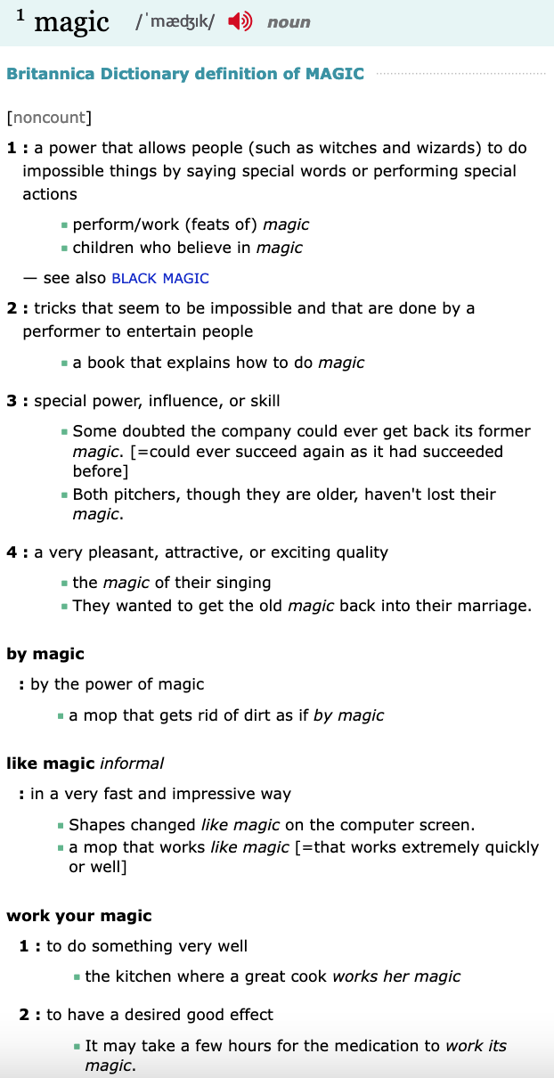 What's in a word ... Magic