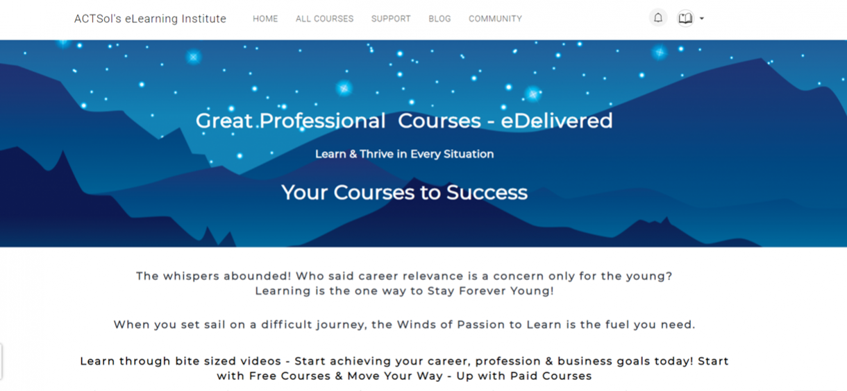 Online Courses From ACTSols eLearning Institute