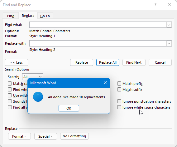 How to use Find and Replace in Word
