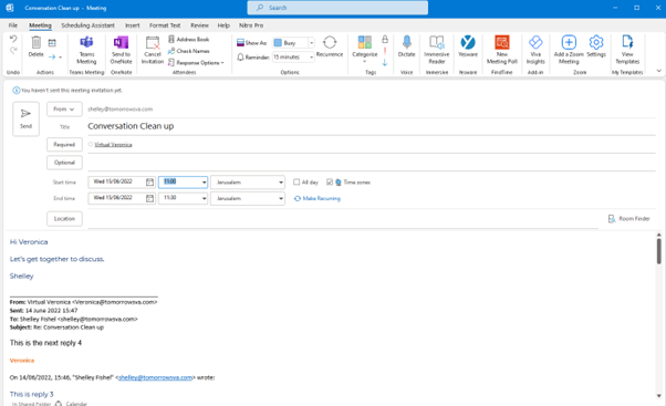 Microsoft Outlook - How to reply with meeting