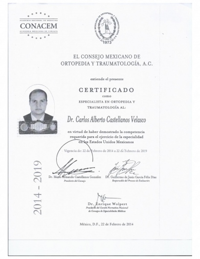 Dr. Carlos Alberto Castellanos Velasco Ortopedista, Traumatólogo, Naucalpan De Juárez - Agenda ...