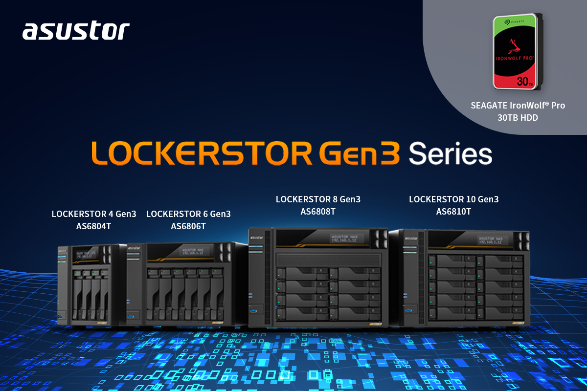ASUSTOR Means Freedom! ASUSTOR Means 480 TB in a Single Volume! 30 TB Ironwolf Pro Now ...