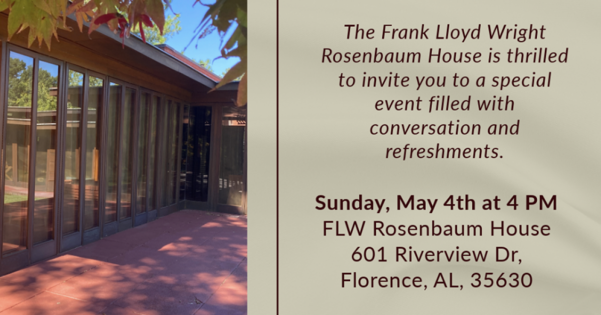 Tea on the Terrace - Frank Lloyd Wright’s Rosenbaum House - Visit Florence