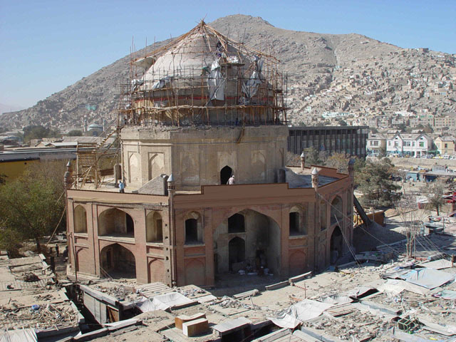 Timur Shah Mausoleum Restoration | Elevated exterior view from east ...