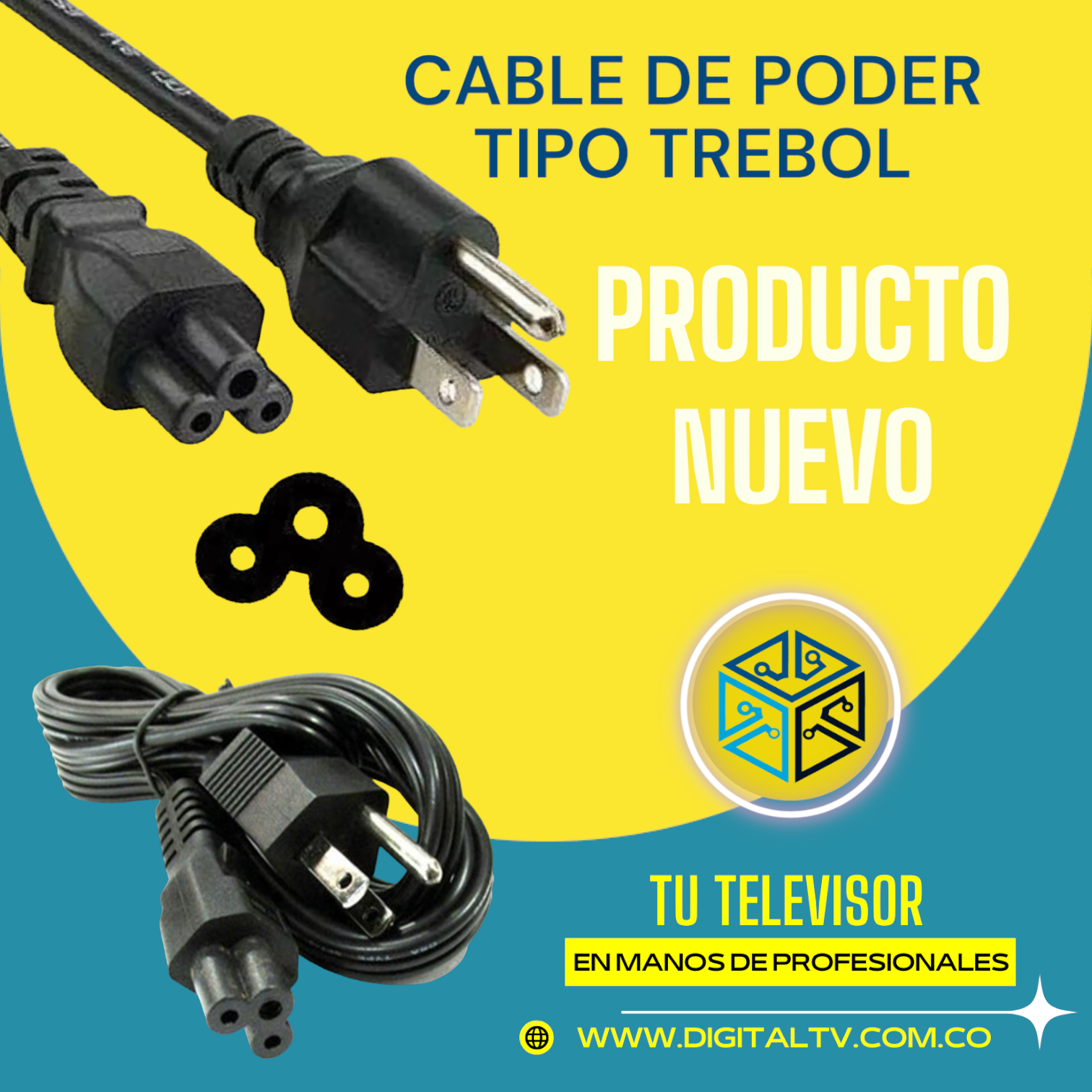 Digital Tv Technology - CABLE DE PODER TIPO TREBOL