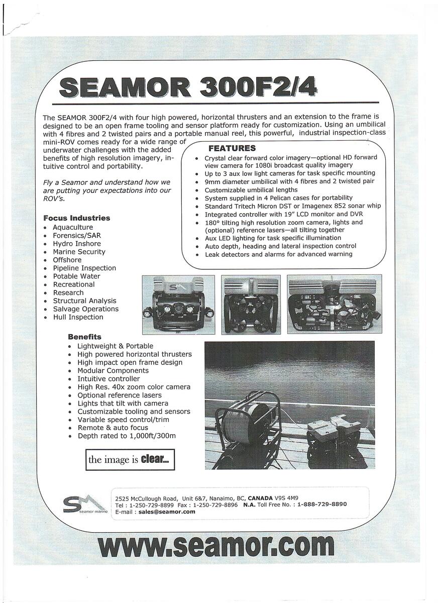 Seamor Inspection-class ROV for Sale | ROV - Dockstr