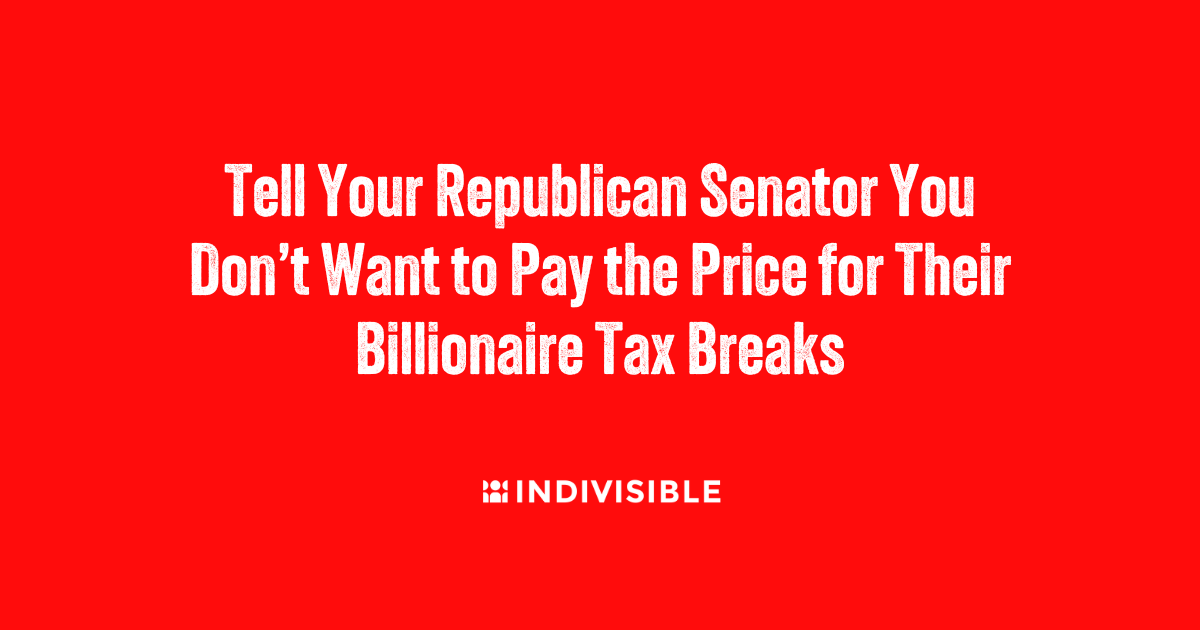 Tell your Republican Senator(s) You Don’t Want To Pay The Price For ...