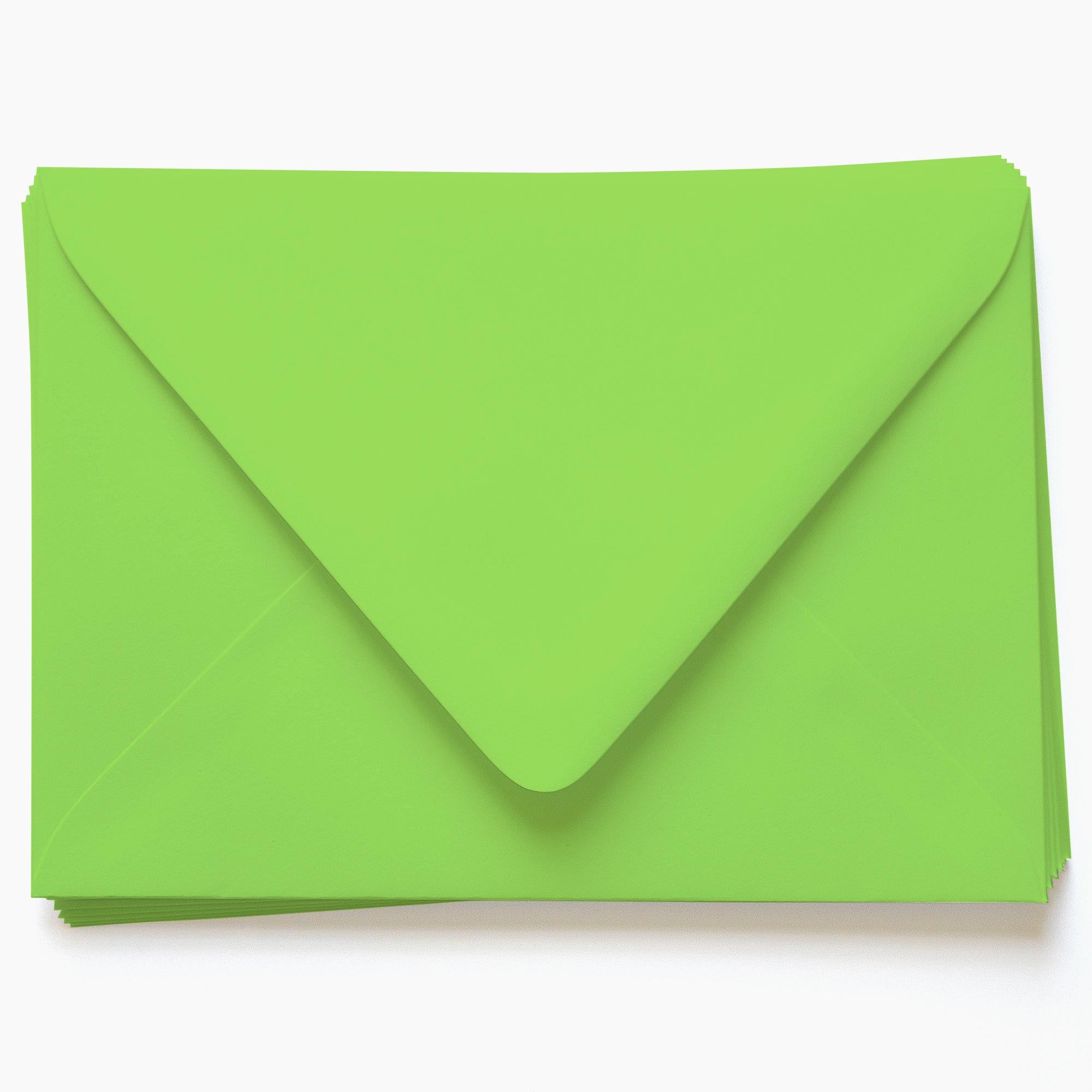 Neon Green A7 Deep Neck Envelopes for 5x7 Cards | Leaf Green