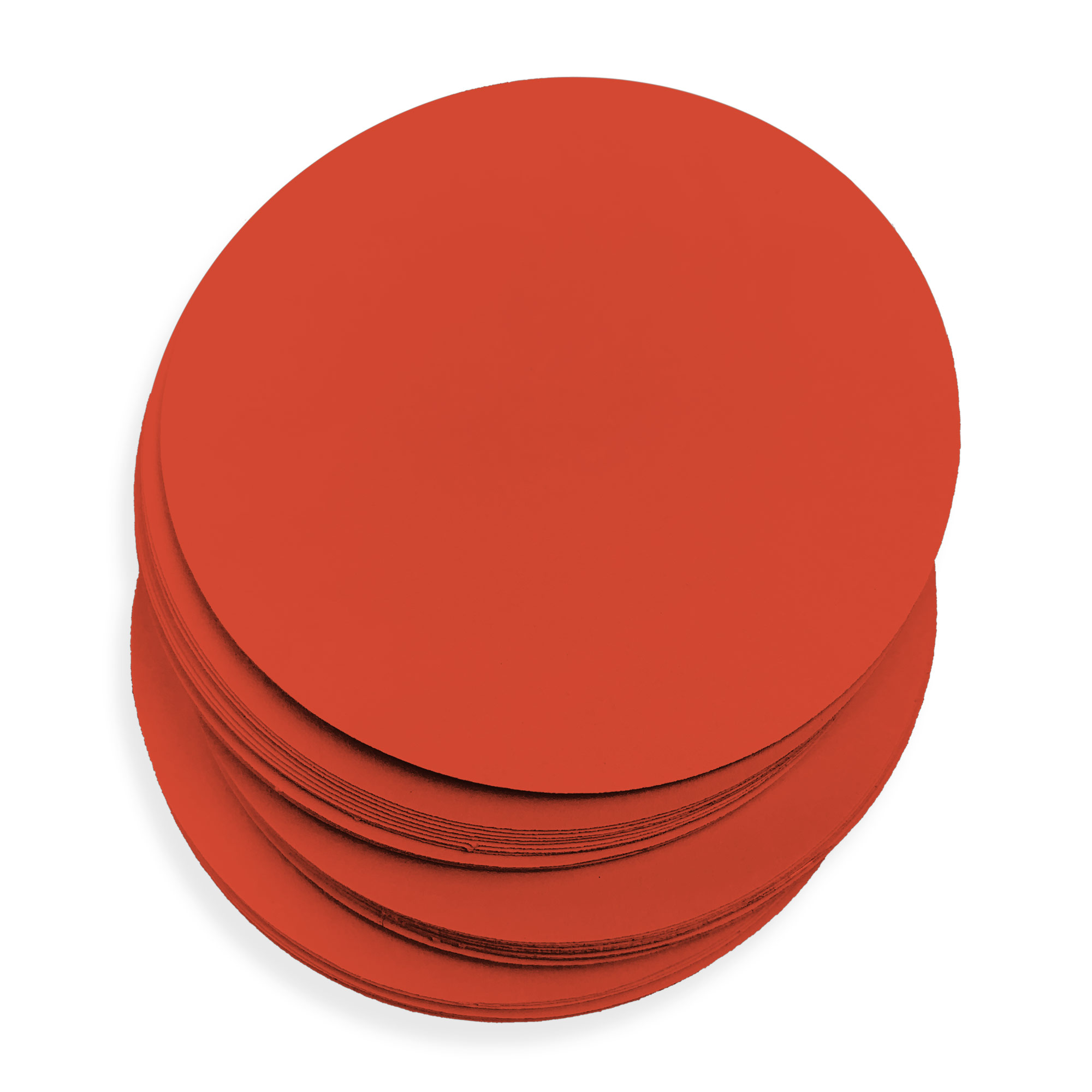 Red Orange Pre-Cut Round Cardstock, 5x5, Printed or Blank