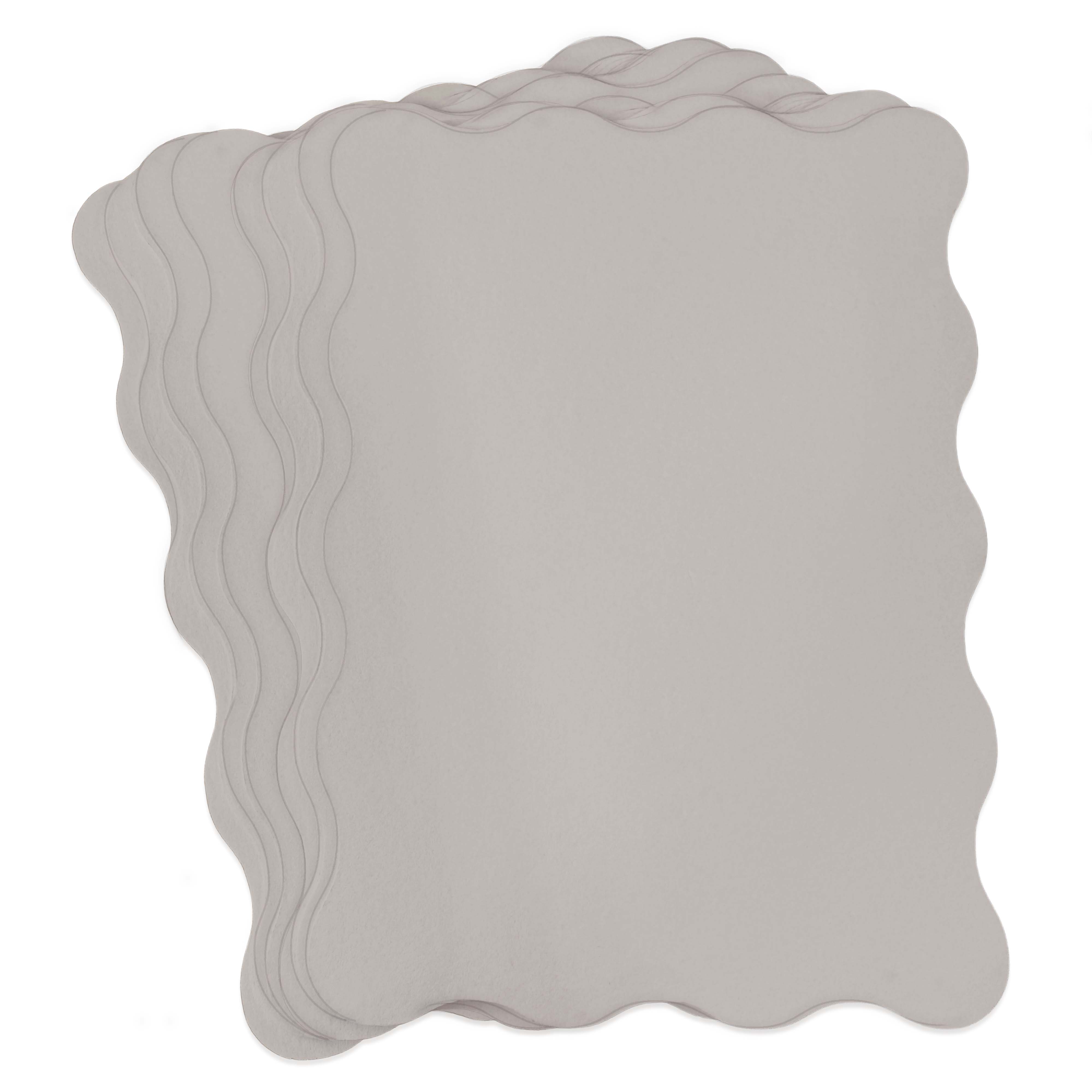 Stone Grey Wavy Edge Invitation Card - A7 Gmund Colors Matt 5 x 7 111C - LCI Paper