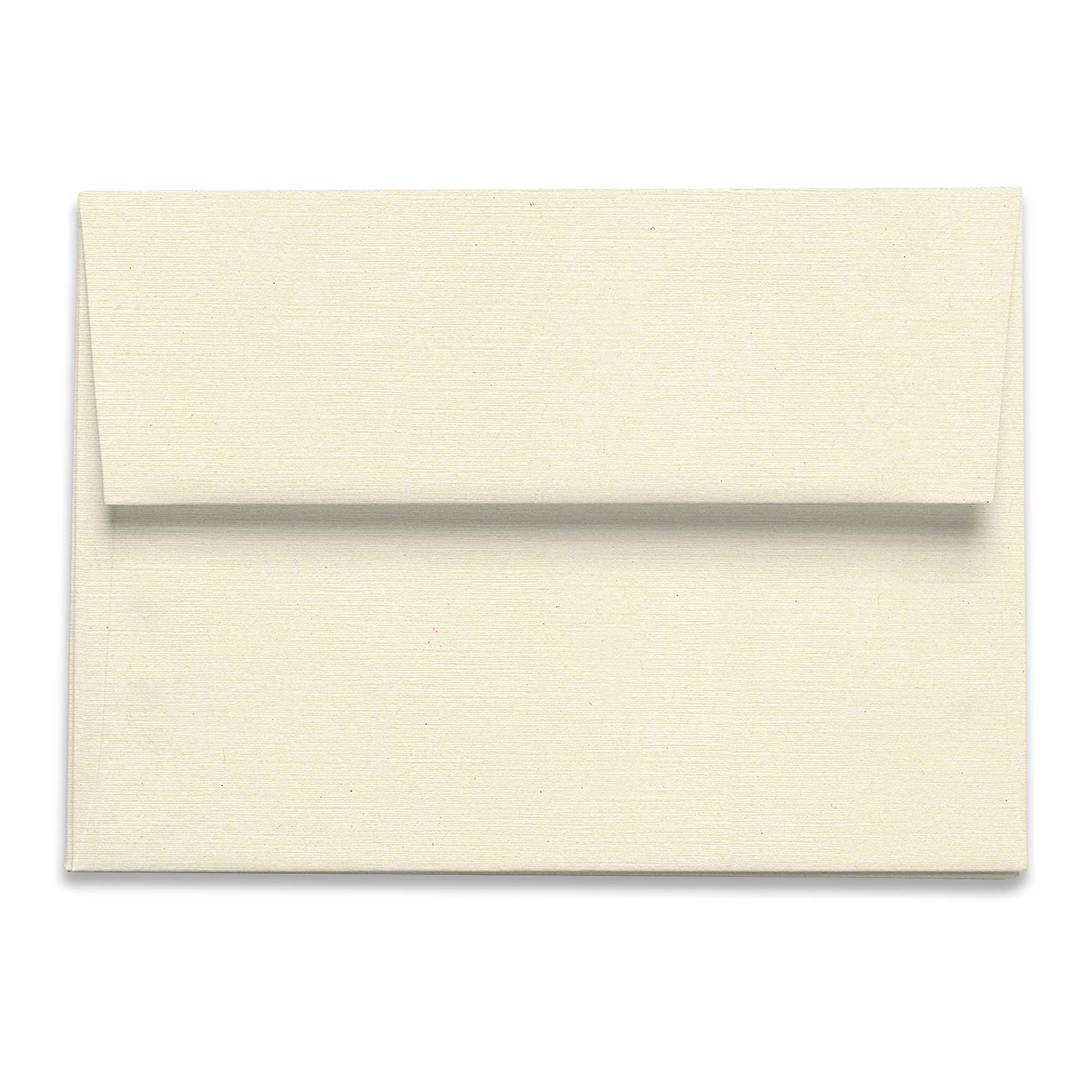 Natural White Envelopes - A7 LCI Linen 5 1/4 x 7 1/4 Straight Flap 70T