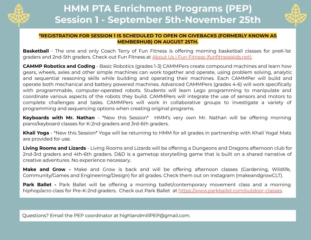 Students / PTA Enrichment Program