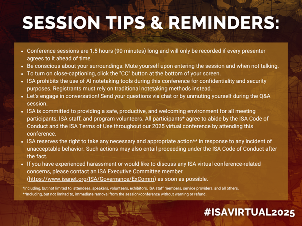 ISA Virtual 2025 - Information for All Attendees > International ...